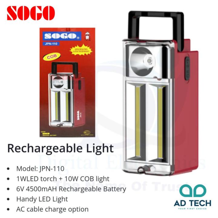 Sogo Rechargeable Emergency LED Lantern Light (JPN-110) | Daraz.pk