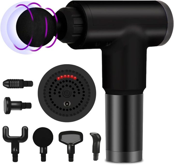 Electric Deep Tissue Massage Gun – 5-in-1 Physiotherapy Massager with 6 ...