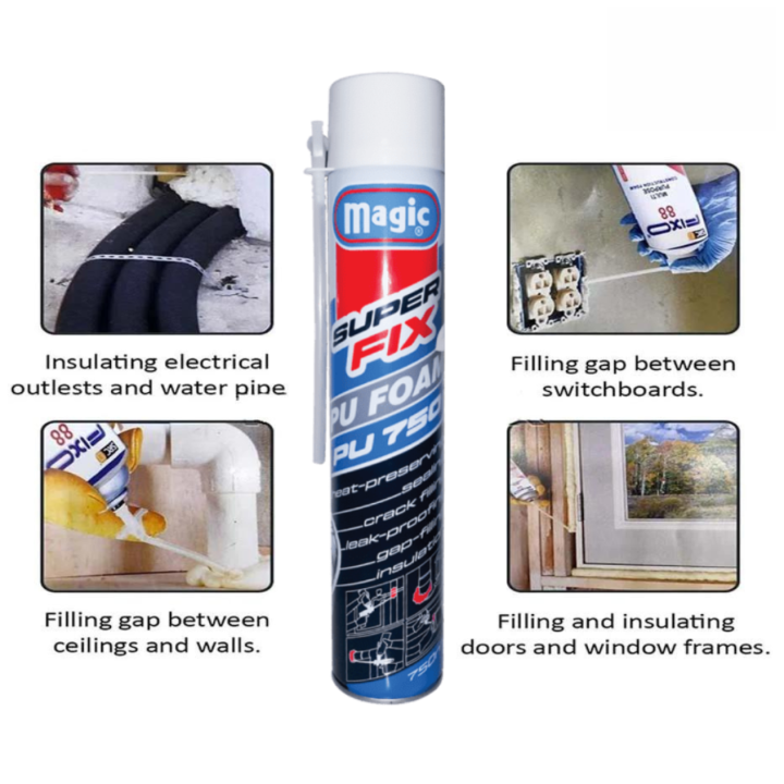 Magic Super Fix PU Foam Insulation Spray 750ml – Multi-Purpose ...
