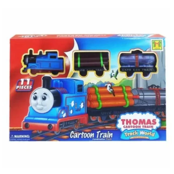 Thomas Train Set - 11-Piece Battery Operated Cartoon Train with Large ...