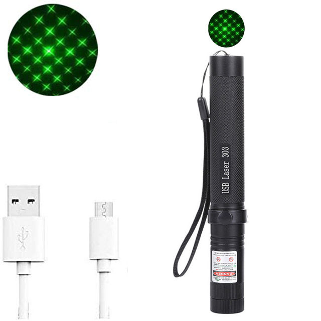 High Power USB Green laser battery embedded in red laser view 10000m ...