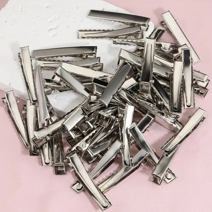 50pcs Metal Alligator Hair Clips Bow Teethed Barrette Crocodile Clamp ...
