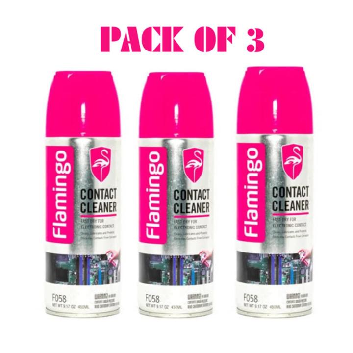 Flamingo Co Contact Cleaner Fast Drying 450 ml Pack of 3 Bottles | Daraz.pk
