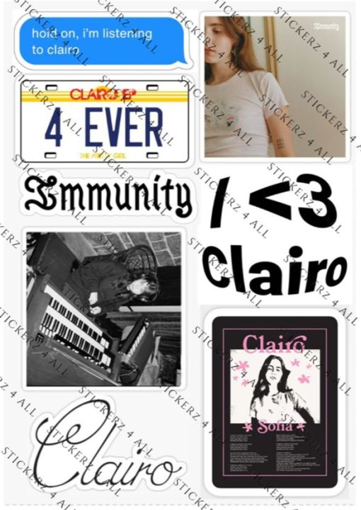 CLAIRO uncut sticker sheet A6 size based on famous music singer clairo ...