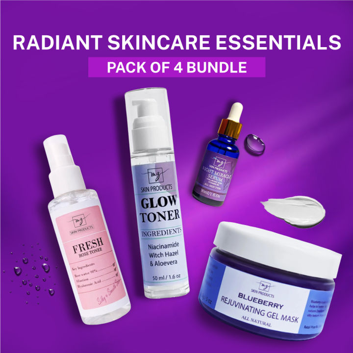 Bundle Pack - Rose Toner, Glow Toner, Serum and Blueberry Gel Mask by ...