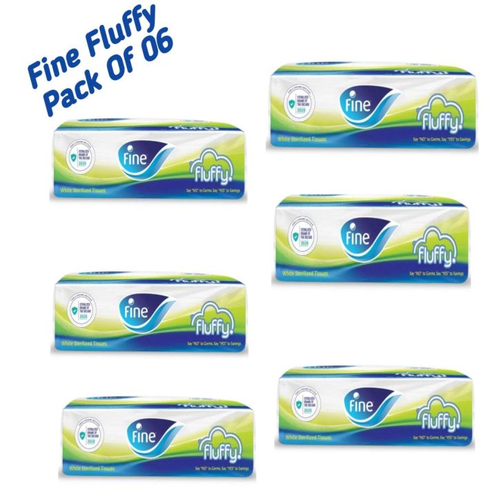 Fine Fluffy Sterilized Facial Tissue Soft pack (130*2Ply) Pack of 6 ...