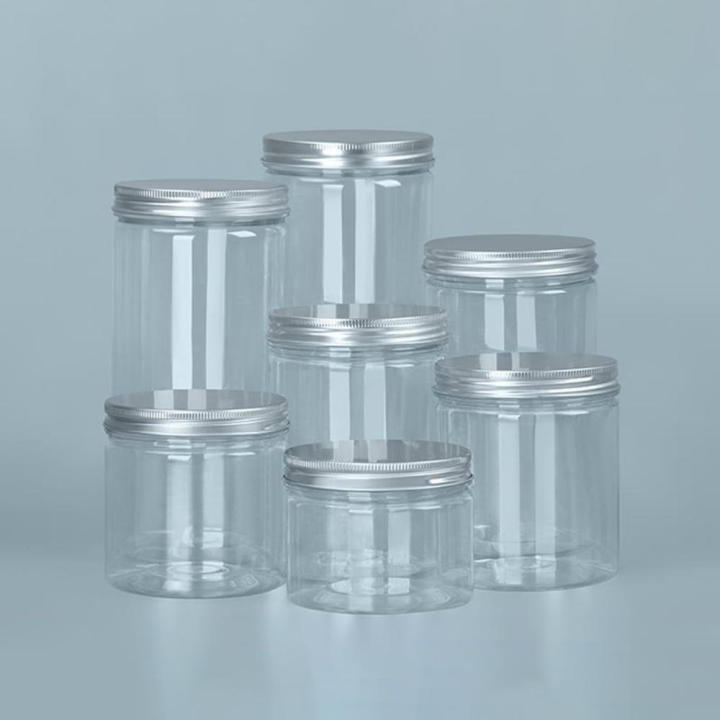 PET Food Storage Containers Snack Aluminum Lid Transparent Diameter ...