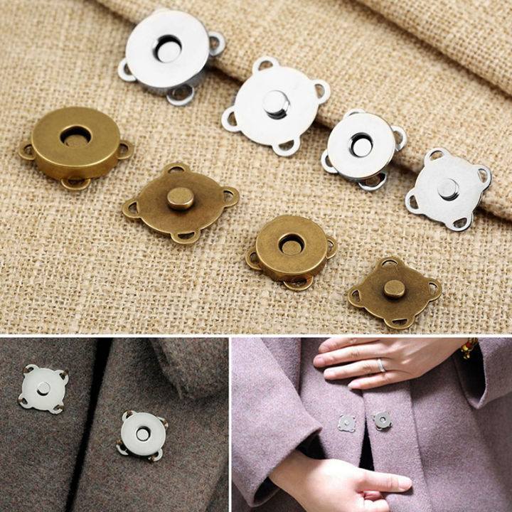 10Sets Magnetic Buttons Bags Magnet Automatic adsorption Buckle Metal ...