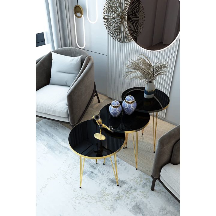 3 Legs Table With Marble Texture Wooden Top Single Piece NEXTSTILE ...