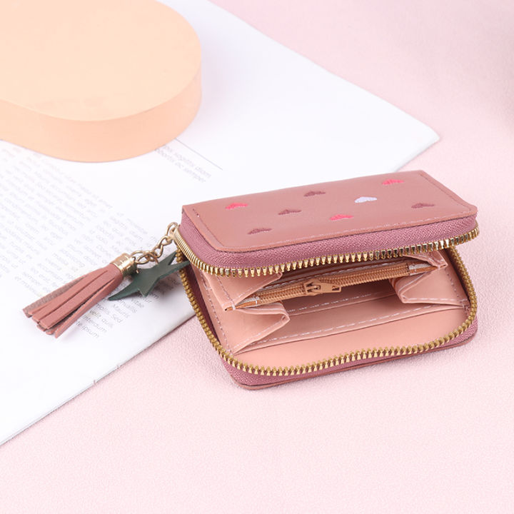 Women Small Wallet Ladies Mini Tassel Wallet Cute Girl Short Zipper ...