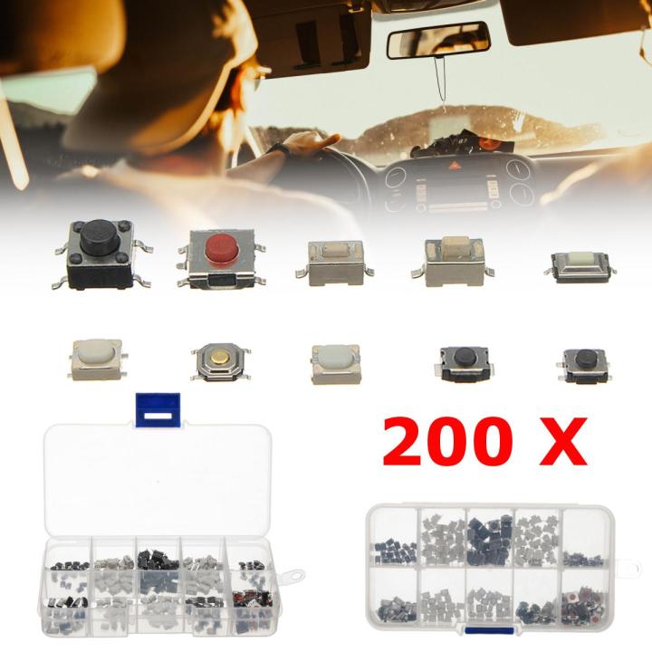 200Pcs 10 Models Tools DIY Tactile Push Button Switch Micro Button ...