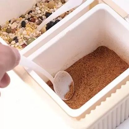 6 In 1 Partition Kitchen Seasoning Box Masala Box Set 6 Grid Portion ...