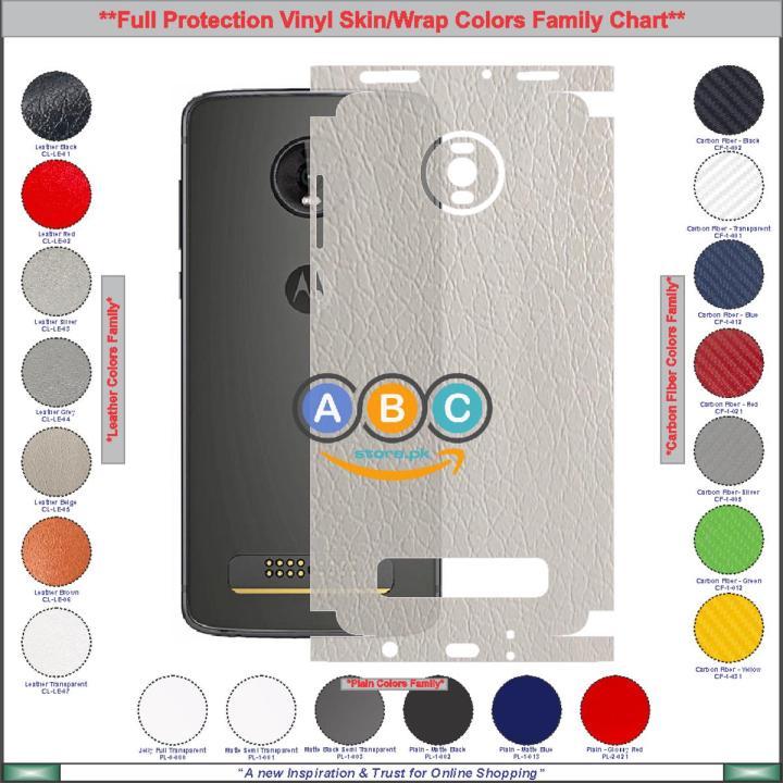 Motorola Moto Z Series, Full Back Protection Vinyl Skin/Wrap in variety ...