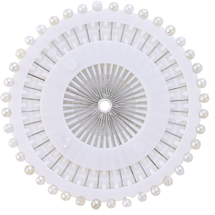 40 Pcs White Pearl Head Pins with Wheel – Sewing Pins, Dressmaking Pins, DIY Crafts, Scarf Pins ...
