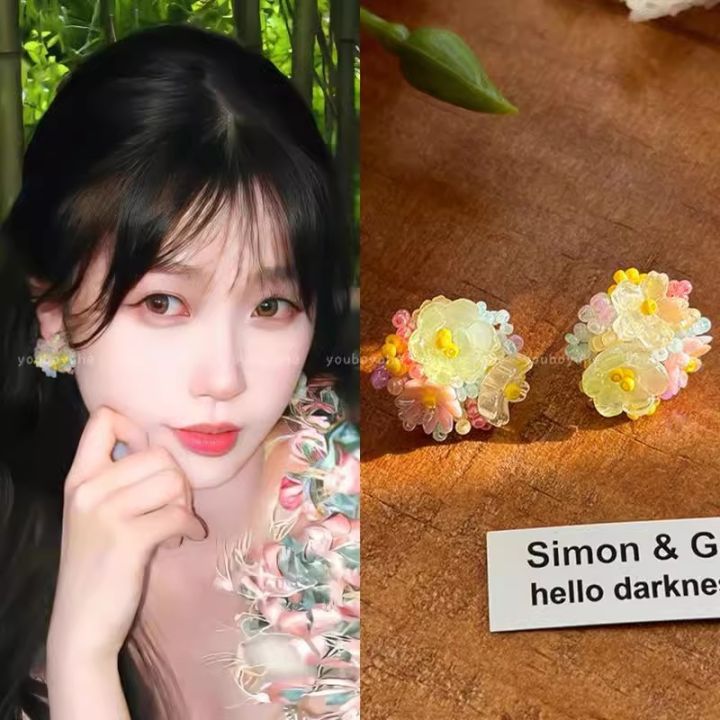 Youbo Yu Shuxin Style Vacation Wind 3D Flower Earrings for Women ...