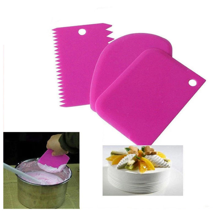 Cake Icing Scraper Plastic 3Pcs Set | Daraz.pk