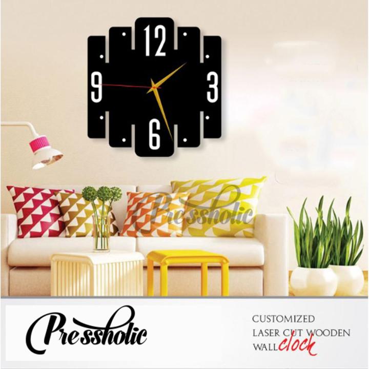3d Numbering Wooden Wall Clock, 3D Modern Clock, Laser Cut Clock, Wall ...