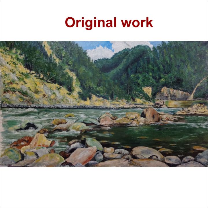 hilly scene of northern areas of Pakistan original work oil on canvas ...