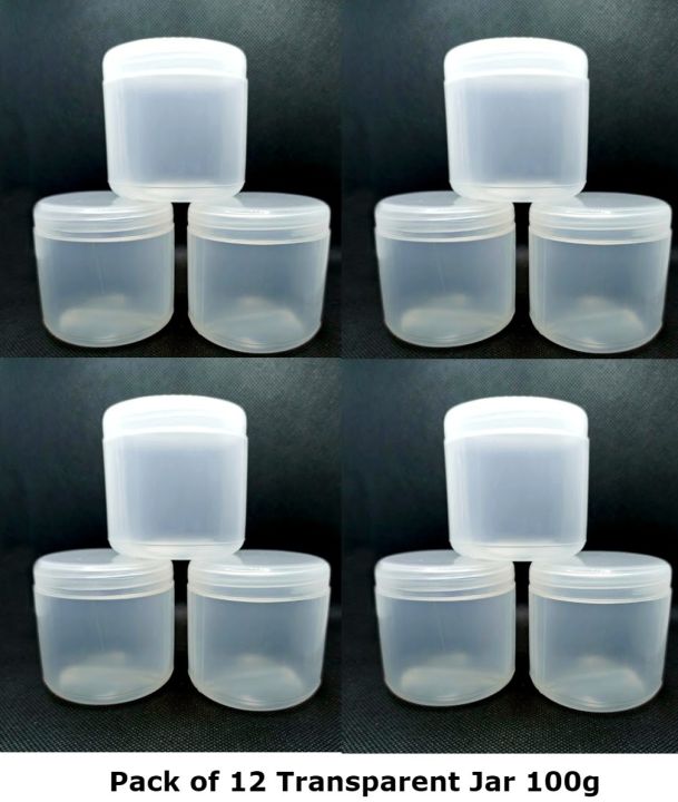 Pack of 12 / Empty Cream Containers 100 Gram Pot Cream Jars Refillable ...