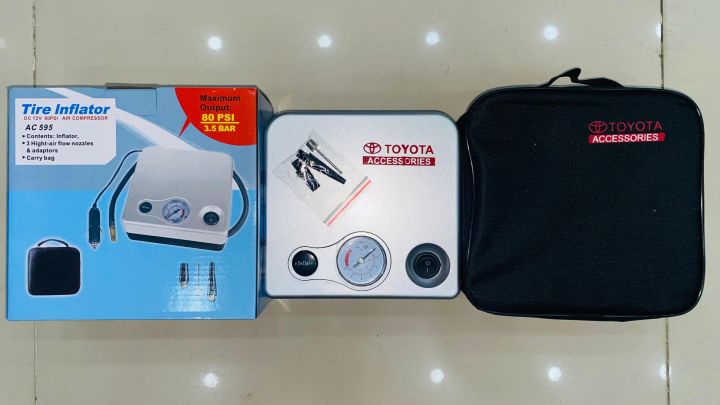 Toyota Double Function 12 Volt Portable Electric Car Air Pump Car Air ...