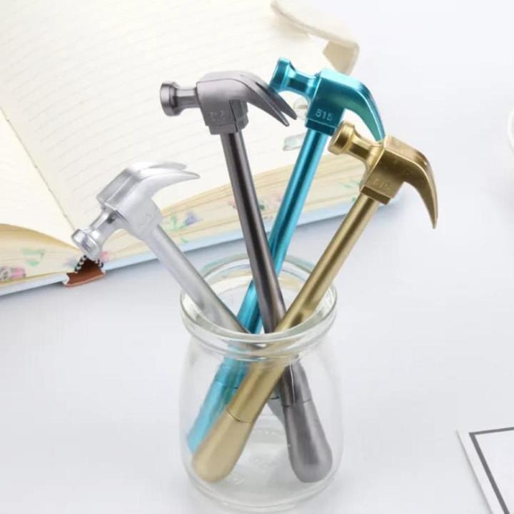 01 pc Cute Imitation Metal Neutral Pen Hammer Shape Gel Pen Learning ...
