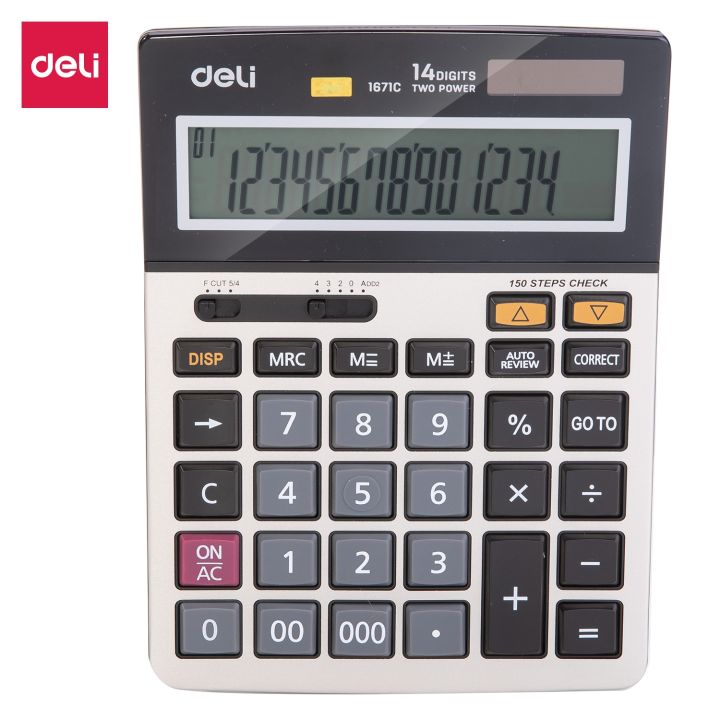 Deli - E1671C- 150-check Calculator 14-digit Metal | Daraz.pk