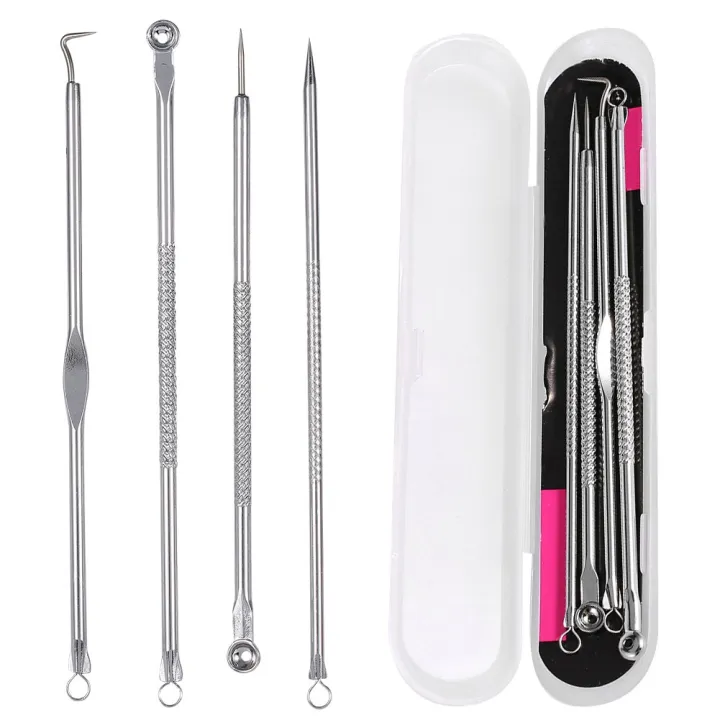 Stainless Steel Nose & Face Blackhead White Heads Acne Removal ...