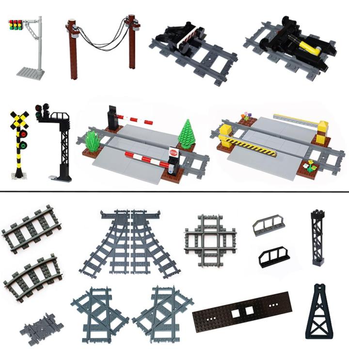 DIY Building Block Models MOC City Train Tracks Flexible Straight ...