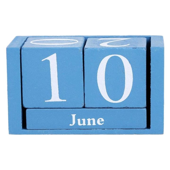 Perpetual Calendar Shabby Chic Blocks Desktop Calendar Blue | Daraz.pk