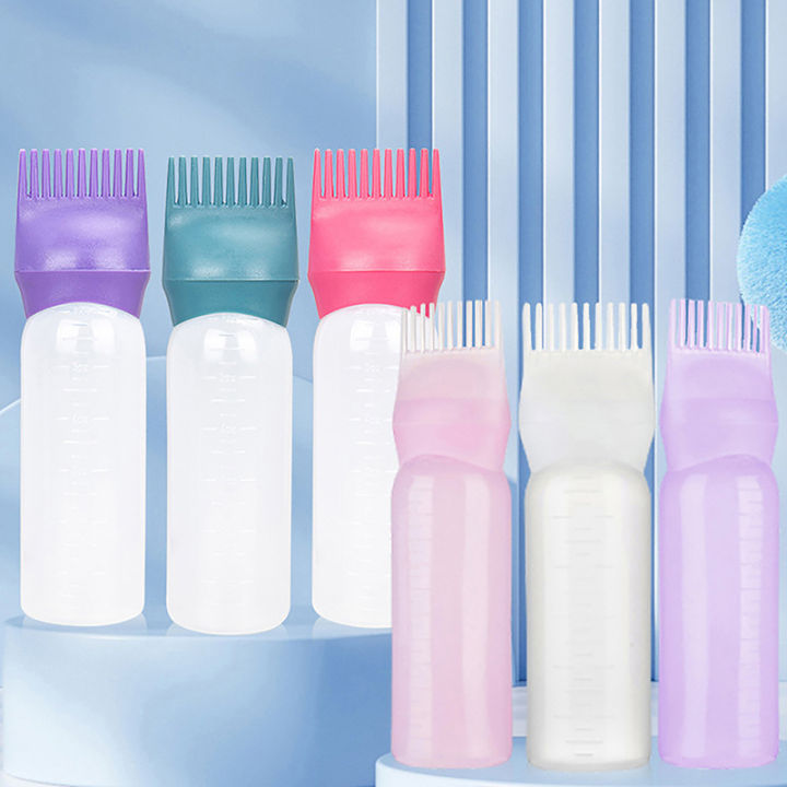 120ml Plastic Hair Dye Refillable Bottle Applicator Comb Dispensing ...