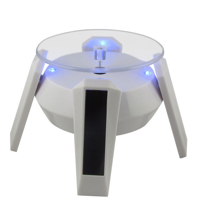 Solar Power Battery 360 Degree Turntable Rotating Display Stand Holder ...