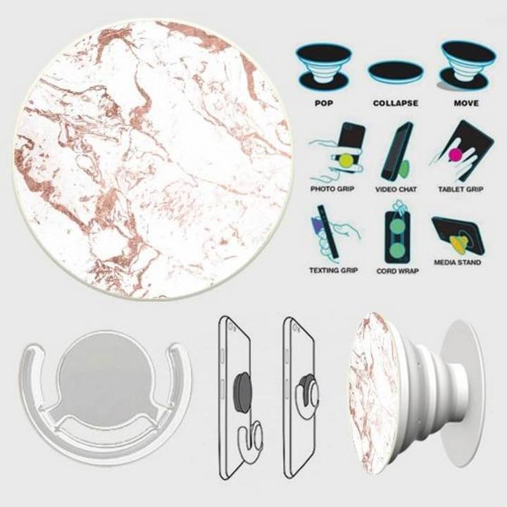 Popsocket Phone Grip With Free Mount Adapter - Chick RoseGold Marble ...