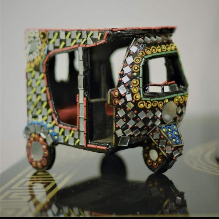 Miniature mirrored rickshaw, auto rickshaw home decor designed with ...