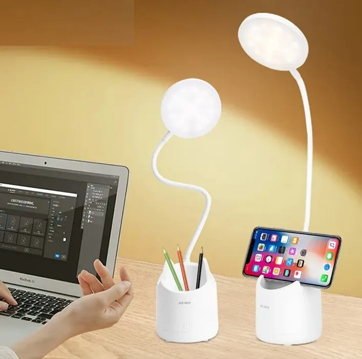 360° Flexible Study Table Lamp with Clip USB Rechargeable Desk Lamp ...