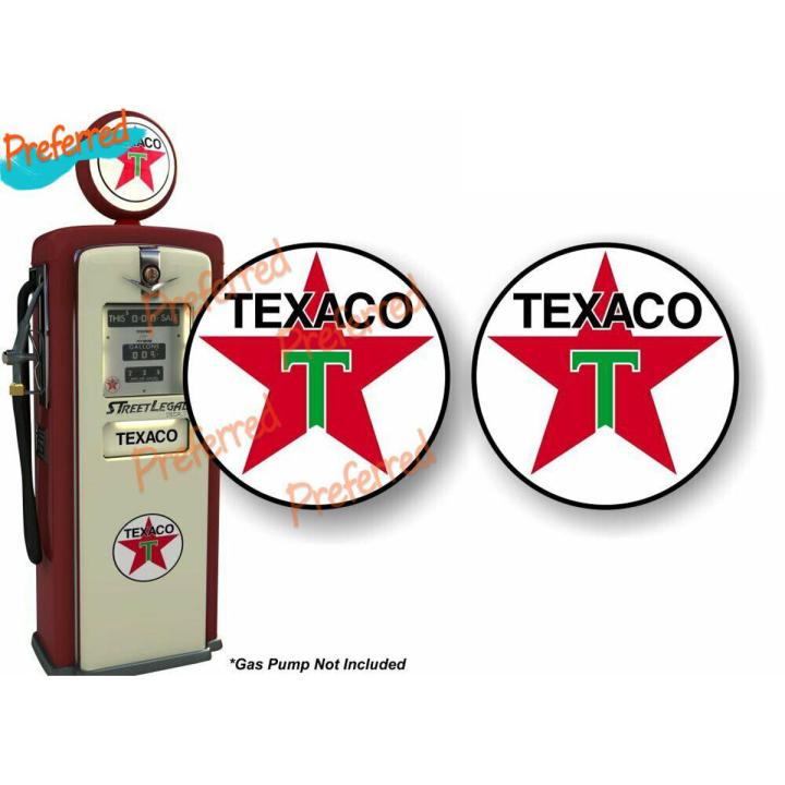 2x Texaco Gasoline Vintage Gas Pump Decal Service Station Pump Logo ...