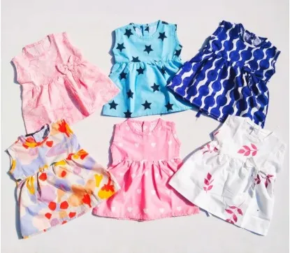 Frocks Pack Of 5 Summer (Random Design) baby Summer frocks beautiful ...