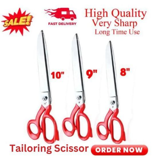 8/9/10 inchs Red Color Handle Heavy Duty Tailor Scissor(kenchi) | Daraz.pk