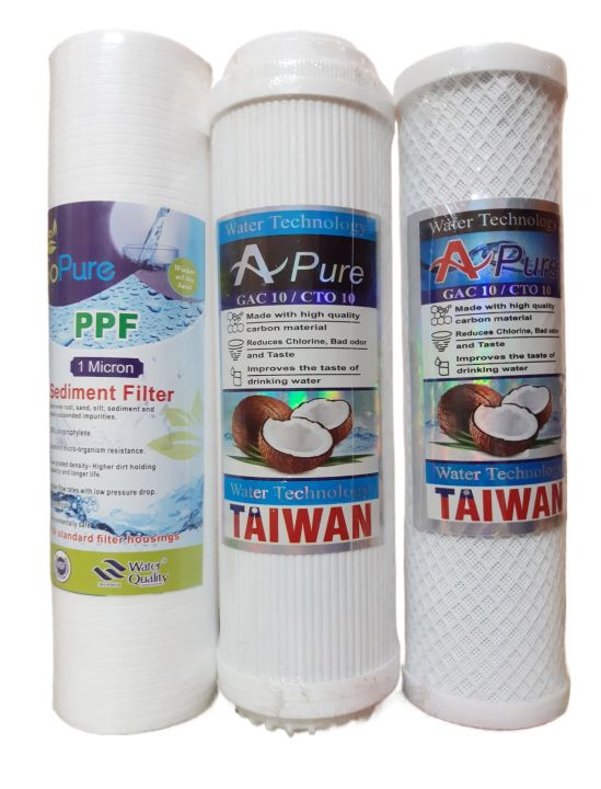 RO Filter Replacement Cartridges 10" |PPF+CTO+ UDF GAC Elements Filters ...