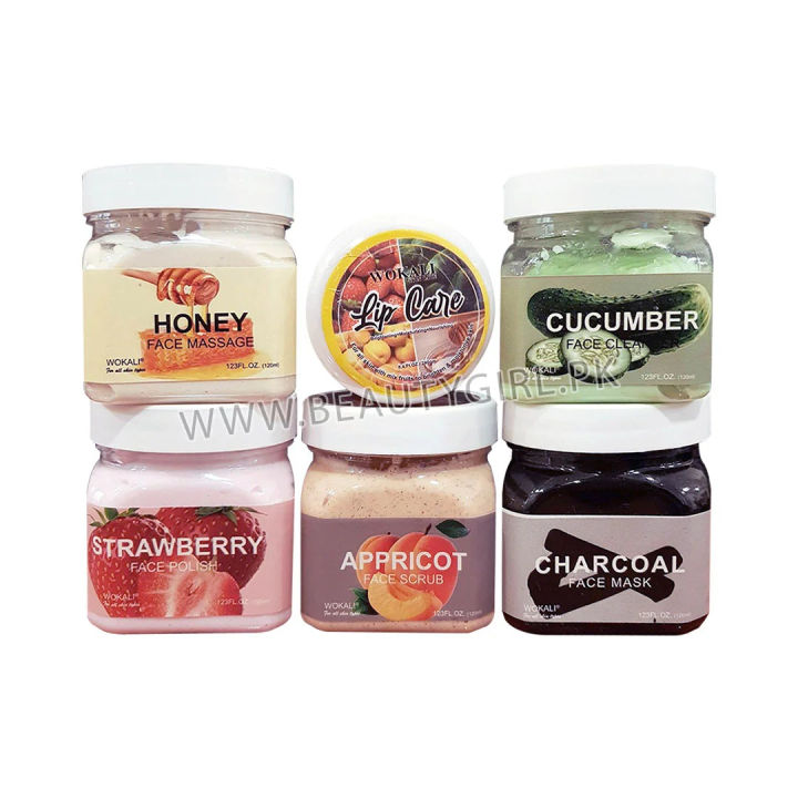 Wokali Pack Of 6 FRUIT FACIAL KIT WITH LIP CARE FACIAL KIT | Daraz.pk