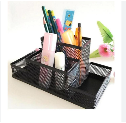 Metal Pen Stand Mesh Style Stationary Holder, Pen Stand, Desk Organizer ...