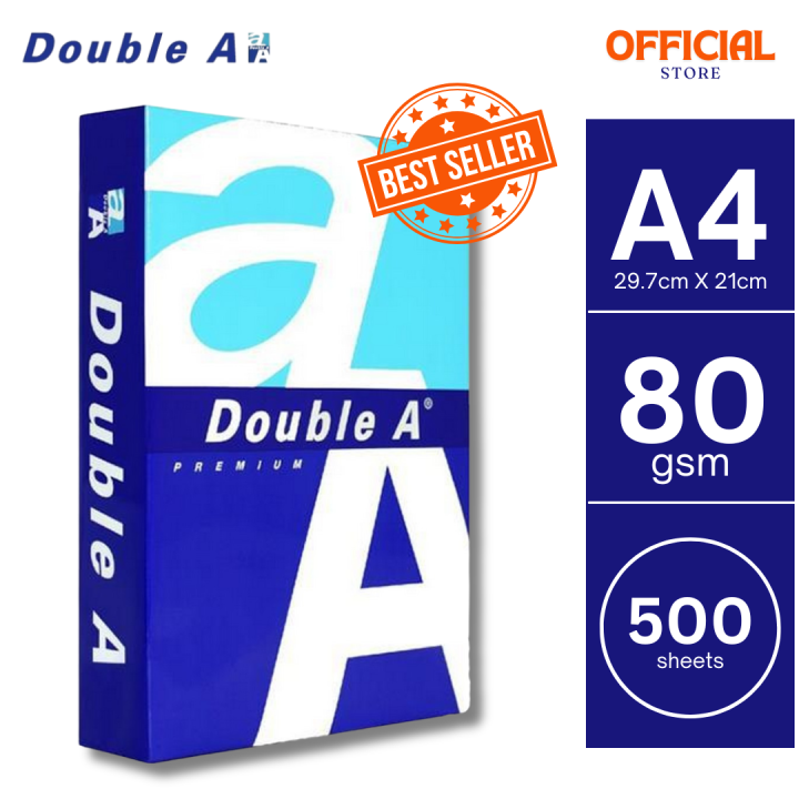 Double A - A4 Size Paper 80gm | Single Ream (500 Sheets) | Daraz.pk