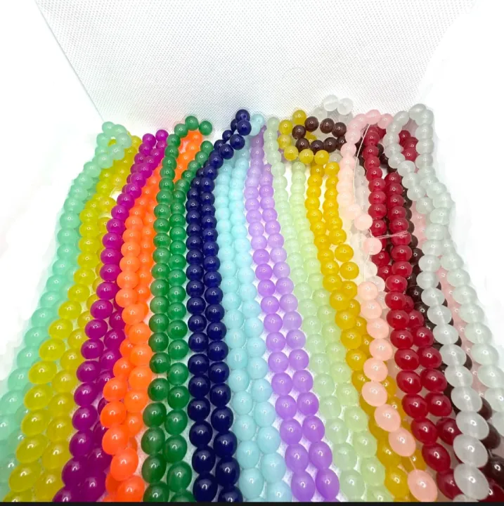 8mm Shiny Glass Beads 90+ Pcs – Marble Beads In 20+ Colors For Jewelry ...