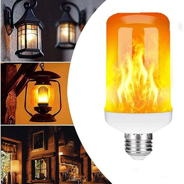 LED Flame Effect Light Bulb E27,Decorative Fire Lights Bulb,White-E ...