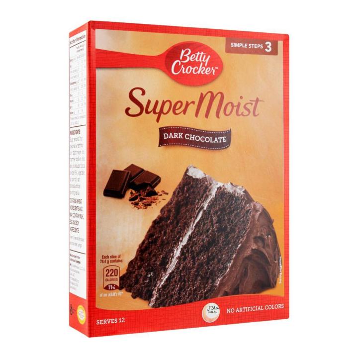 Betty Crocker Super Moist Dark Chocolate Cake Mix Powder, 500 gm | Daraz.pk