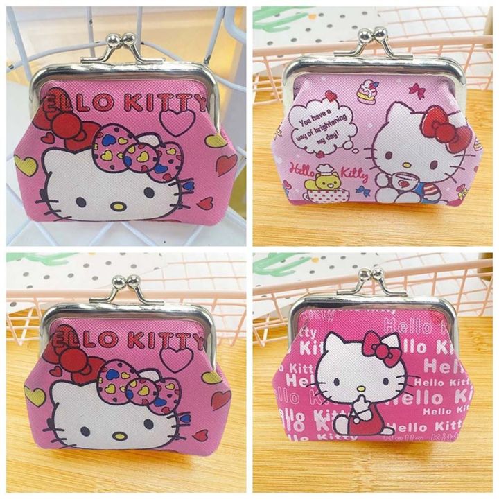 Kawaii Letter Kitty Cat Coin Purse Print Shell Shape Short Wallet Small ...
