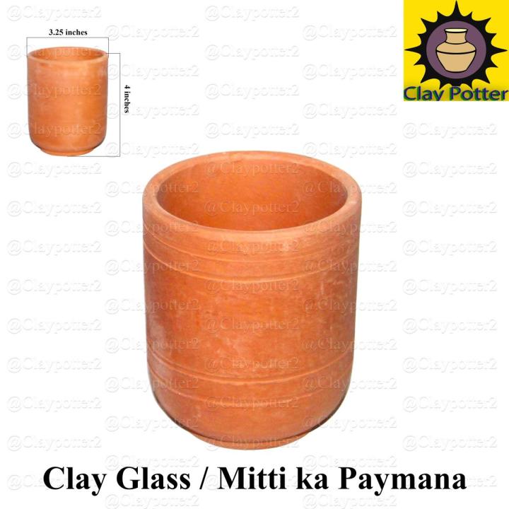 Clay Glass Mitti ka Paymana Naturally Cooled & Clay Flavored Drinking ...