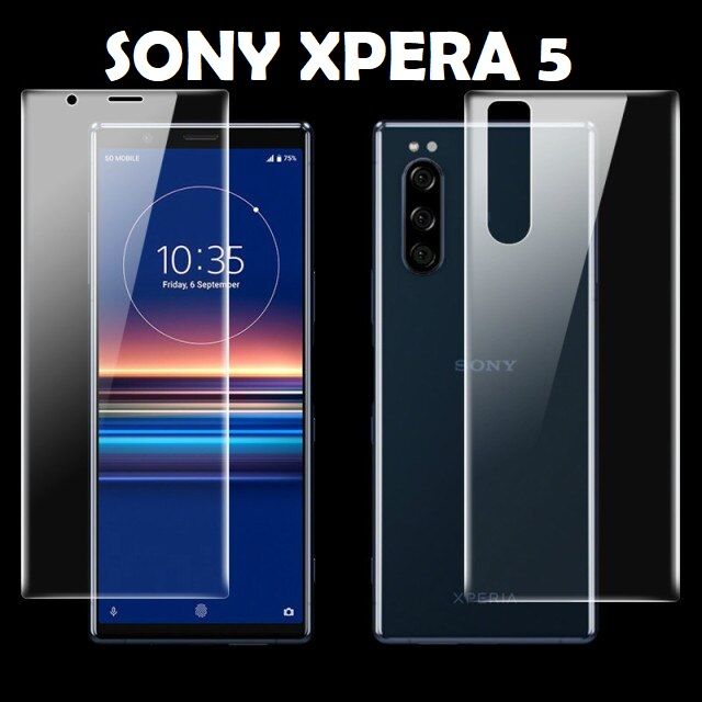 Sony Xperia 5 Jelly Screen Protector Front and Back Full Coverage with ...