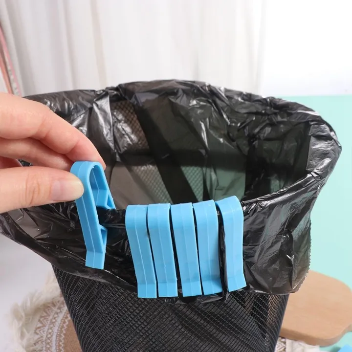 10Pcs Retaining Clamp Plastic Garbage Bags Clip Blue Non-Slip Trash Bag ...
