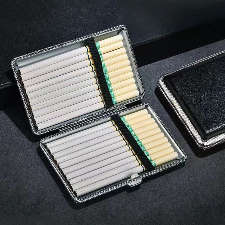 20Sticks Thin cigarette case Lengthened Leather Cigarette Case ...