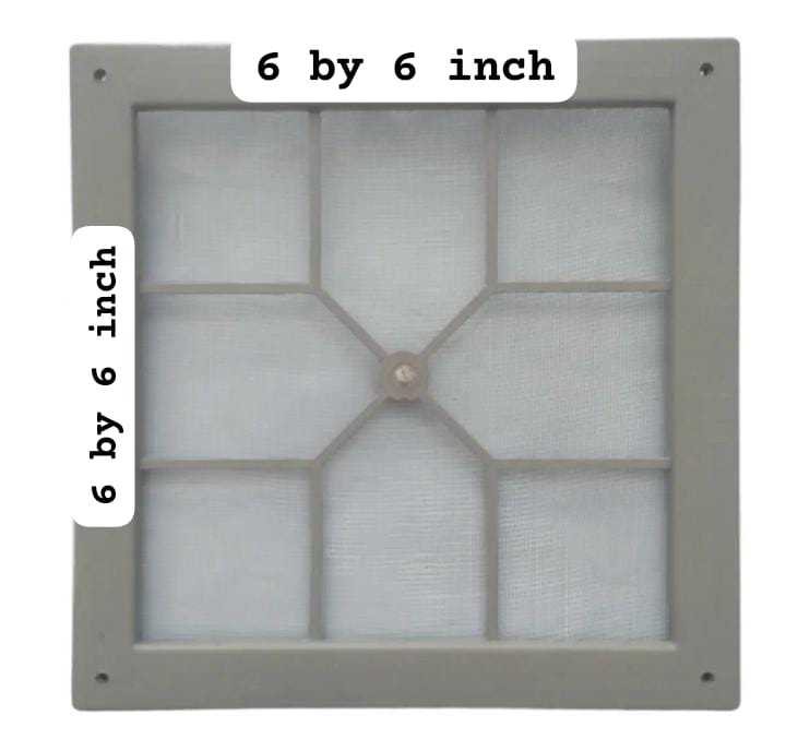 Ventilaton Mesh Jalli-6" Mesh Size(6"x6")-Light Ash-Jalli Attached ...